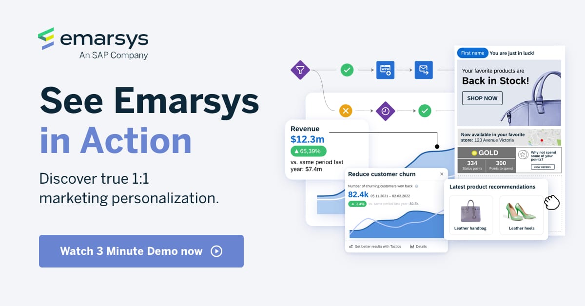 SAP Emarsys 3 Minute Demo: 1:1 Personalized Campaigns At Scale