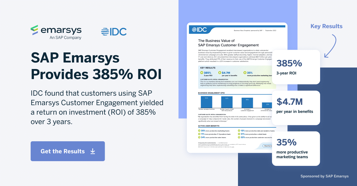 IDC Business Value of SAP Emarsys Customer Engagement | SAP Emarsys